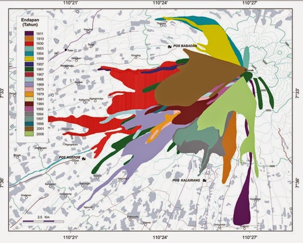 indonesian volcano: Mount Merapi History