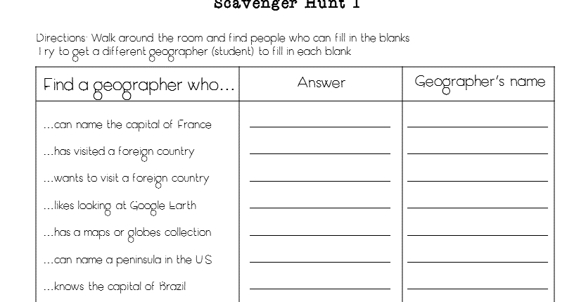 Teaching the Write Way: Find a Geographer - AWESOME "Getting to Know ...
