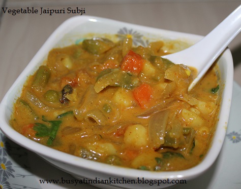 Busy At Indian Kitchen: Vegetable Jaipuri Subji