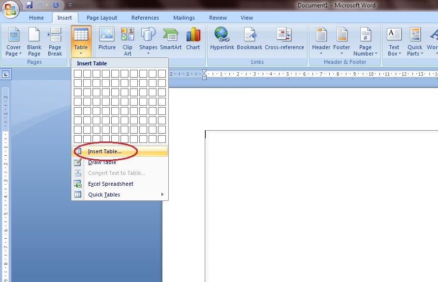 Cara Membuat Tabel di Microsoft Word 2007 - Sinau Komputer