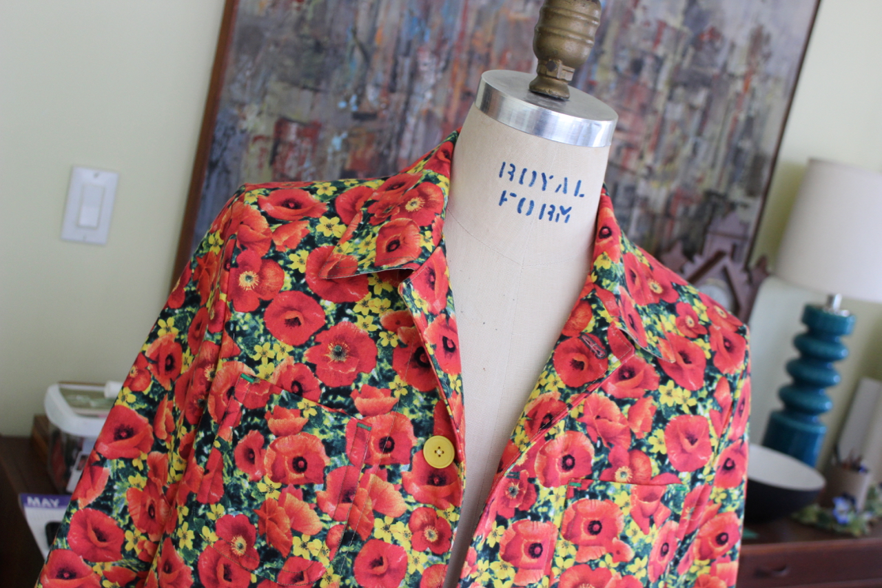 male pattern boldness: Men's Work Jacket REVEAL or "Poppies on Parade"