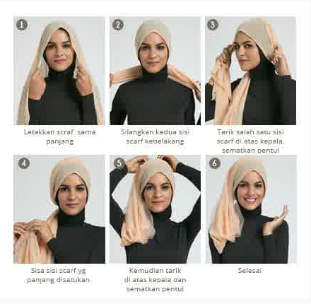 Contoh Gambar Tutorial Hijab Modern Simpel Terbaru 2016