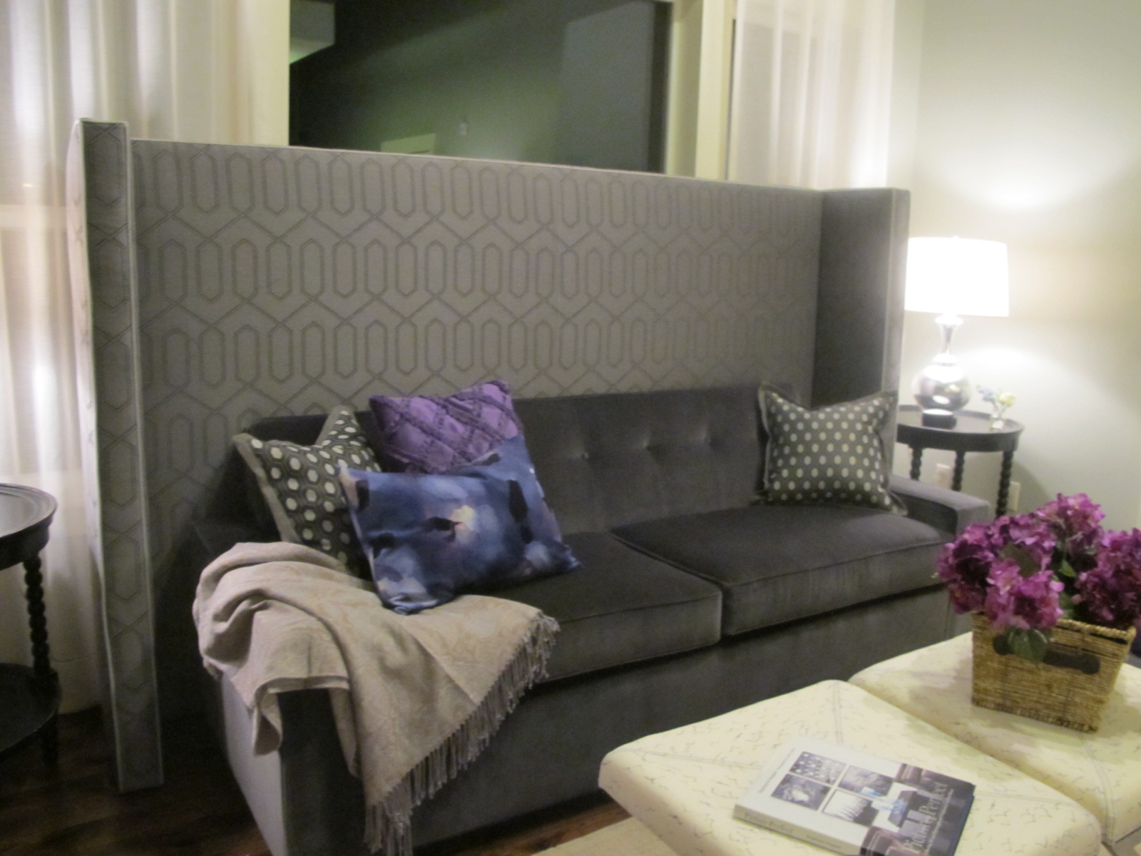 Michele Dunker Interiors: A Recent Project: Upholstered Sofa Screen