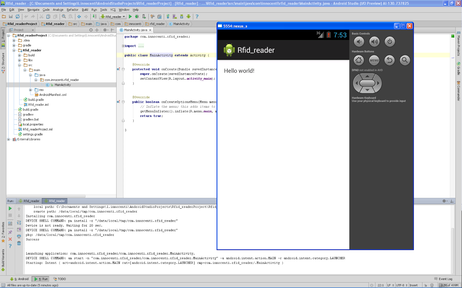 DHOB (IU5SGN): Primi passi con Android Studio