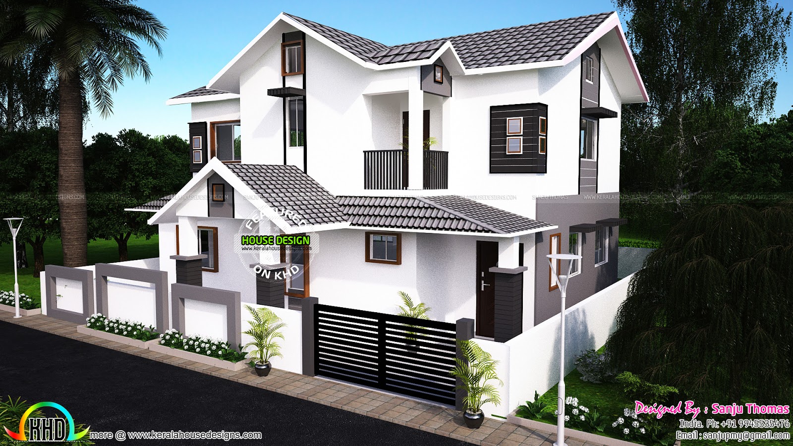 1940 sq-ft modern sloping roof home - Kerala Home Design and Floor ...