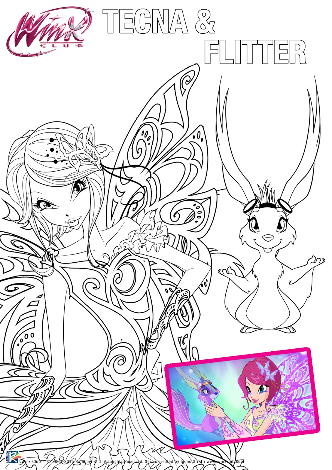 Colorea a las Winx Butterflix y sus animales hadas ~ My Winx Club-Pretty!*.