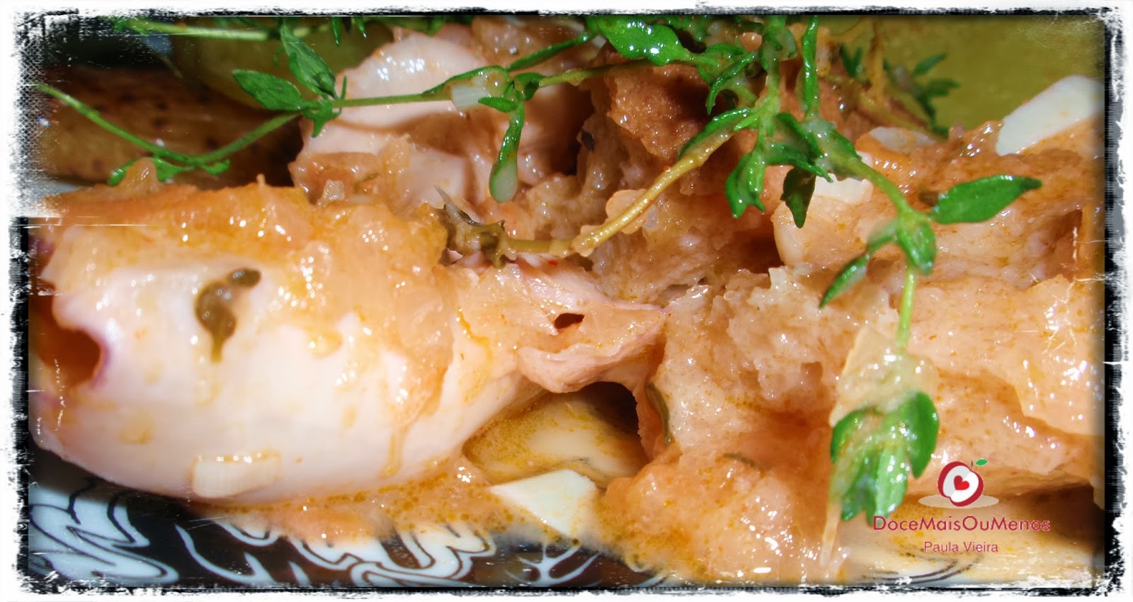 DoceMaisouMenos: ENSOPADO DE LULAS COM BATATAS CONFITADAS COM ALECRIM