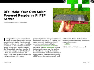 Planet of Tech: Make Your Own Solar-Powered Raspberry Pi FTP Server.