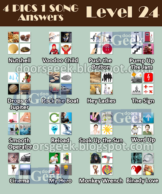 4 Pics 1 Song - Level 24 Answers ~ Doors Geek