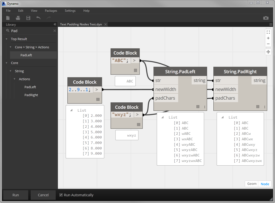 The Architect's Desktop: Dynamo: Text Padding Nodes