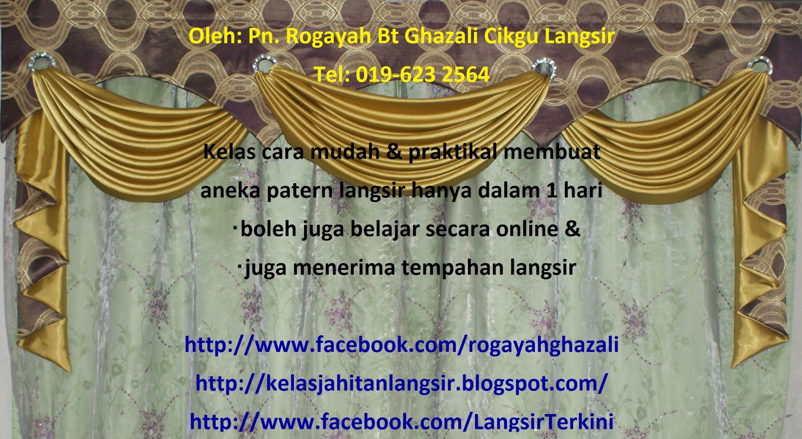 Formula & Pola Langsir - Cara Membuat Langsir Pelmet & Scallop