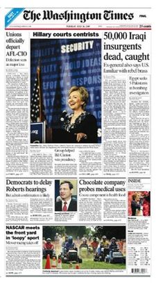 The Washington Times: The Washington Times daily broadsheet newspaper