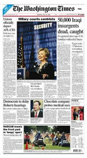 The Washington Times: The Washington Times daily broadsheet newspaper