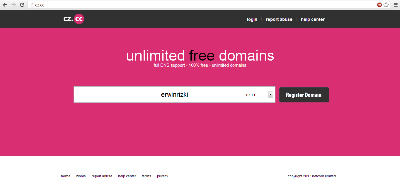 Tugas 2_Cara Daftar Domain di CZ.CC | Erwin Rizki Blog