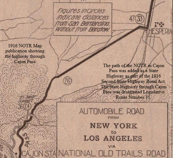 Cajon Pass; Cajon Pass Toll Road, National Old Trails Road, US Route 66 ...