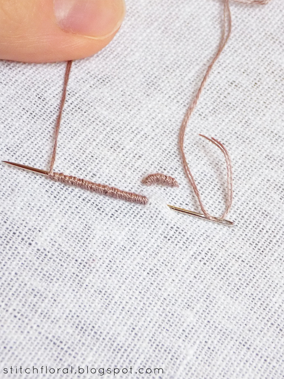 Bullion stitch and bullion pistil stitch - Stitch Floral