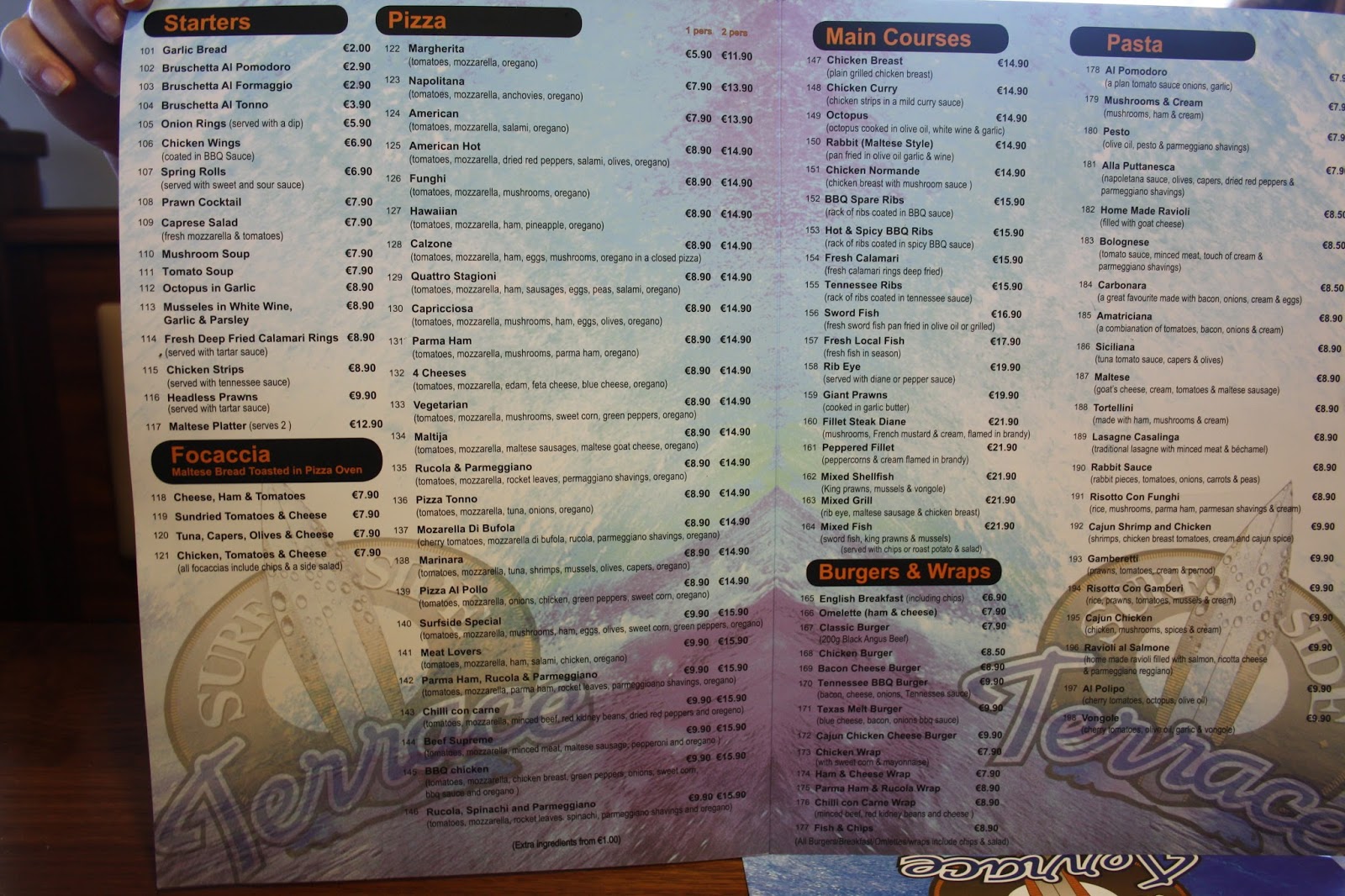 Malta 2013: Lieblingsrestaurant Surfside Bar & Gril