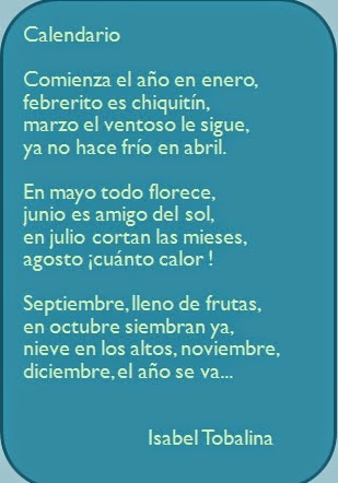 Español divertido: Poema: Calendário
