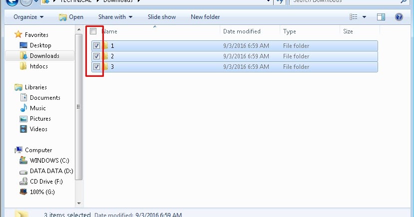 Memunculkan Checkbox pada folder dan File | Technical Aiko