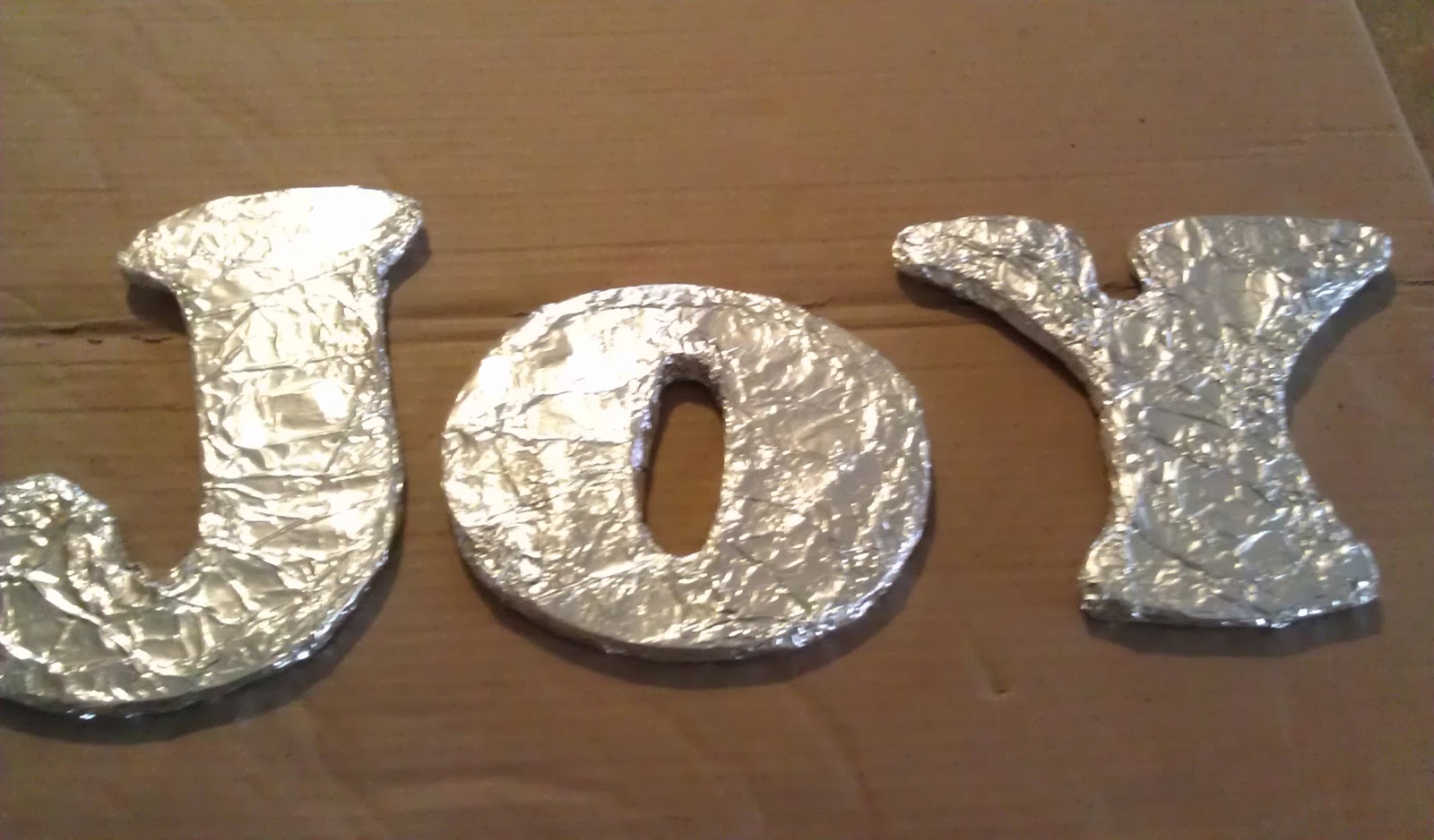 Our sPIN on it: Vintage metal letters....made from cardboard and tin foil