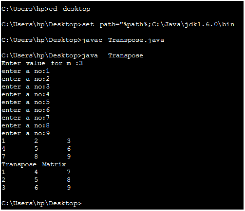 Transpose of matrix (without using second array) |Computer and ...