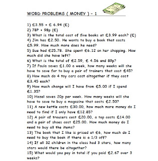 Year 5's Awesome Blog!: Money Word Problems