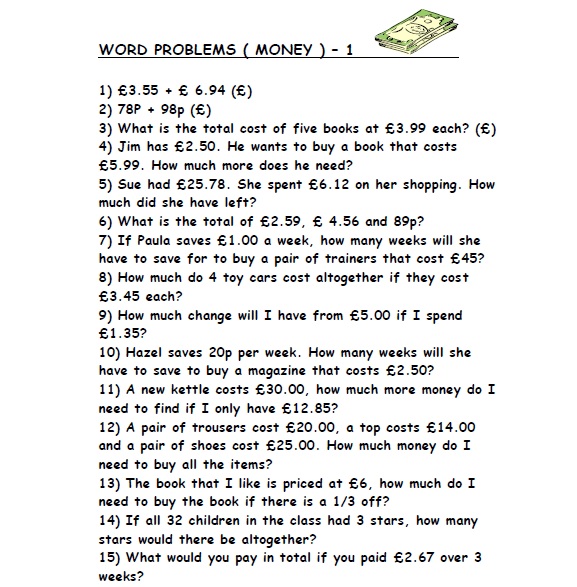 Year 5 s Awesome Blog Money Word Problems Year 5 s Awesome Blog Money Word Problems