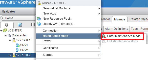 VMWare: ESXi modo mantenimiento | SYSADMIT