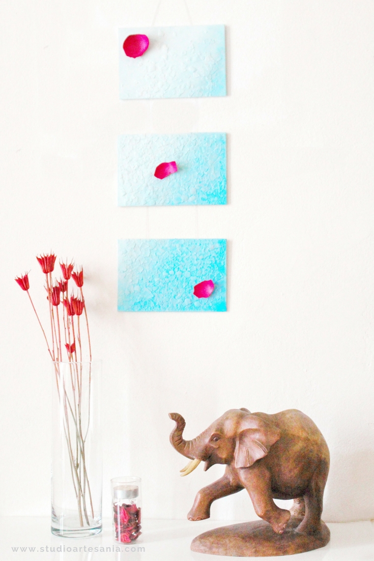 DIY Ombre texturized triptych painting - STUDIO ARTESANIA