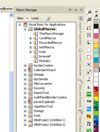Corel Draw and VBA programming: How to create macro (creating project)