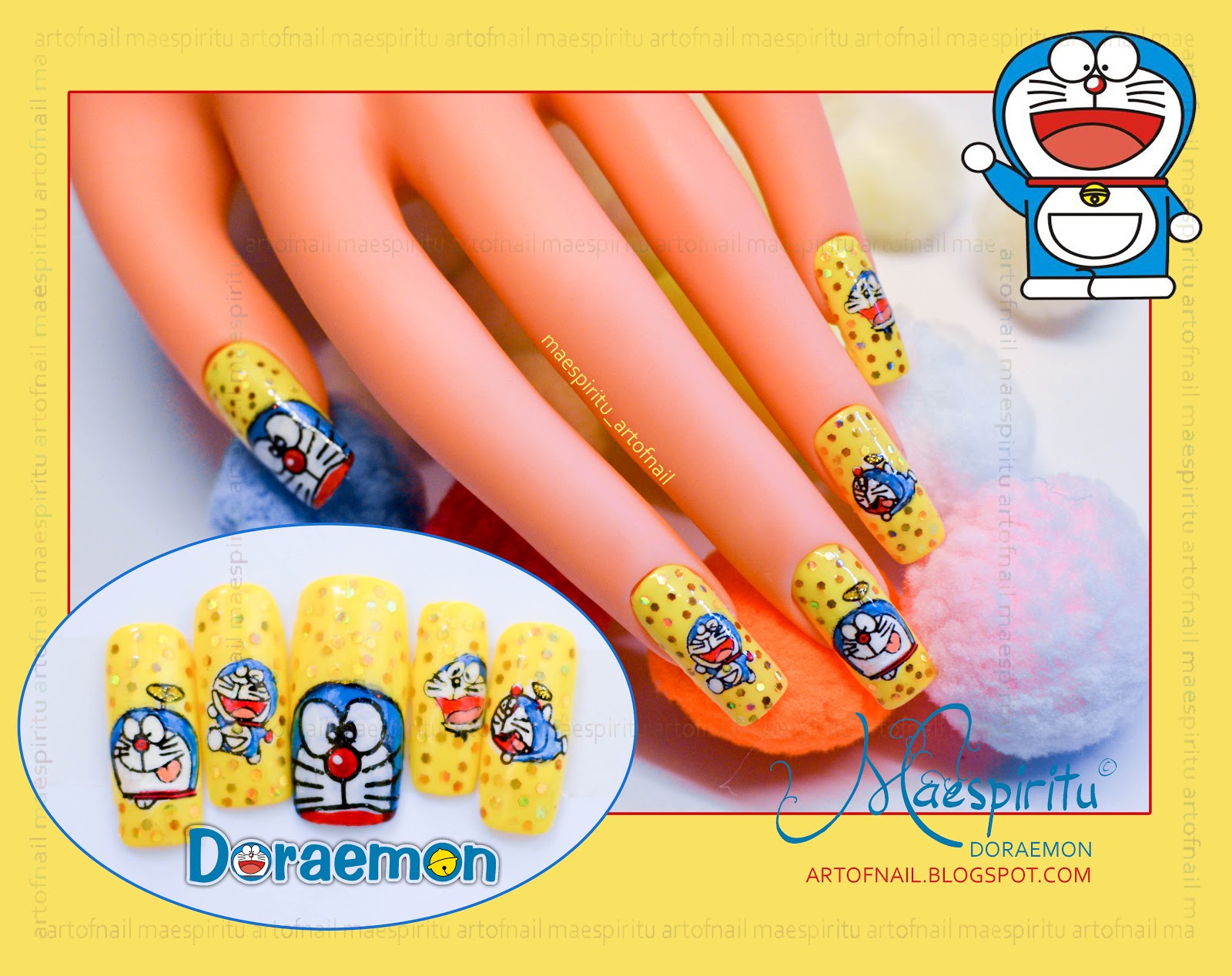 Nail Art Design: Doraemon and Bear Fingr's Swatches