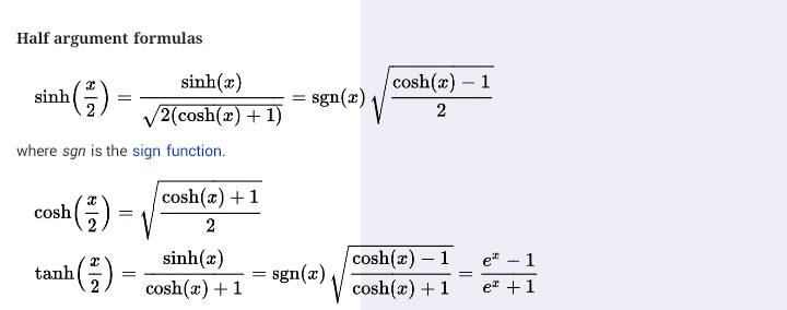 HYPERBOLIC FUNCTIONS