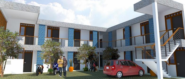 Gambar Desain 3D Kos Kos an Konsep Minimalis fasilitas Parkir Ruang ...