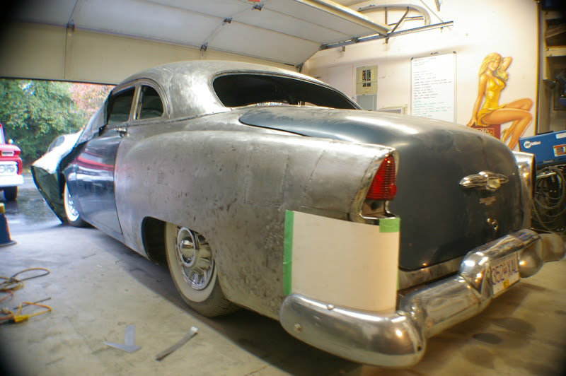 Schaefer 64: '55 Chevy Tail-lights and Extended quarters on Trevor's '53