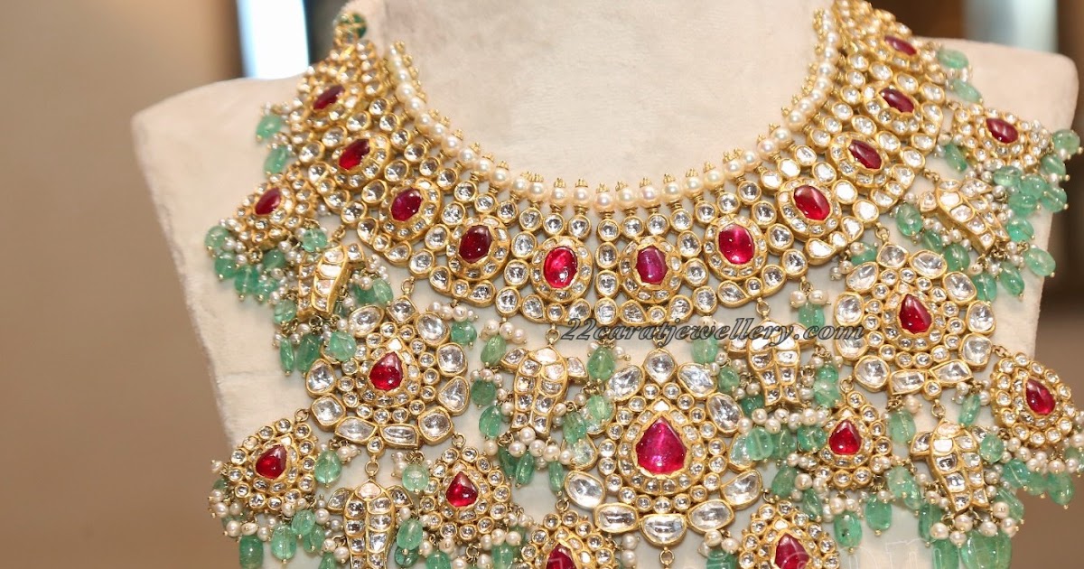 Jadau Kundan Set by MBJ - Jewellery Designs