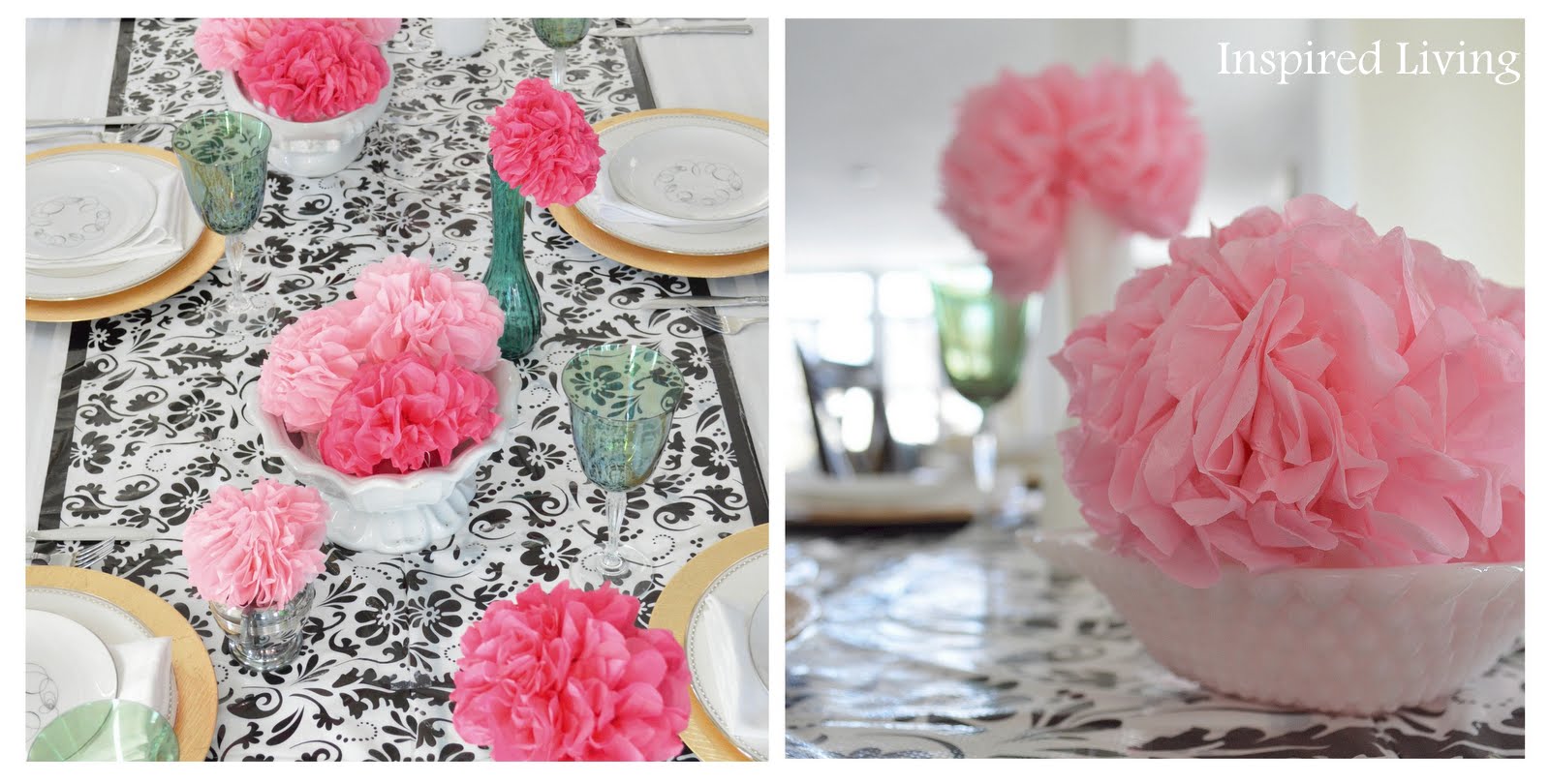 Inspired Living: Tissue Paper Flower Tutorial
