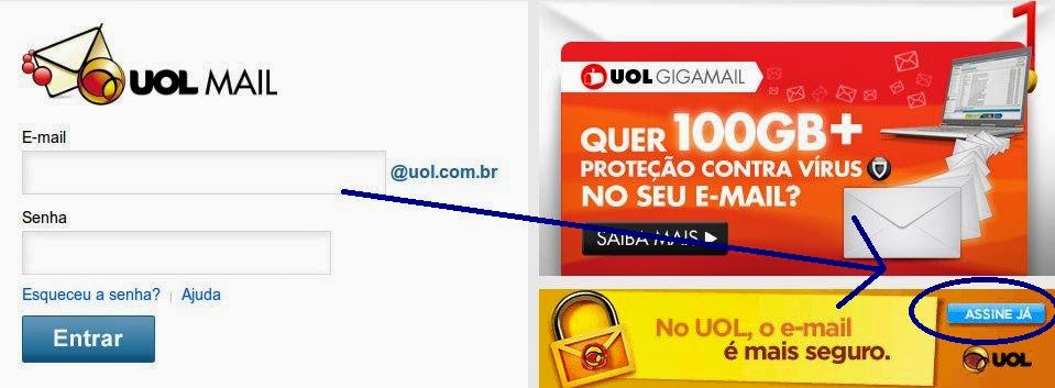 Como fazer e-mail no UOL - Como criar email UOL GigaMail | Programação ...