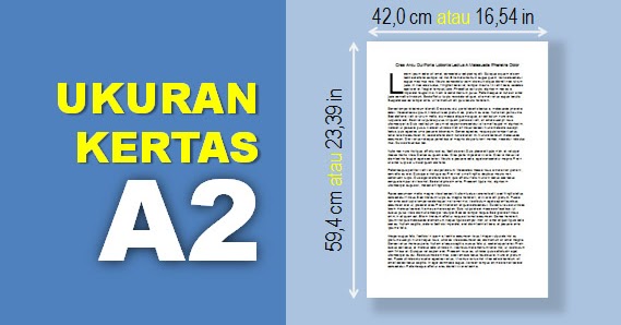 Ukuran Kertas A2 dalam CM, MM, dan INCH + Contoh Templatenya