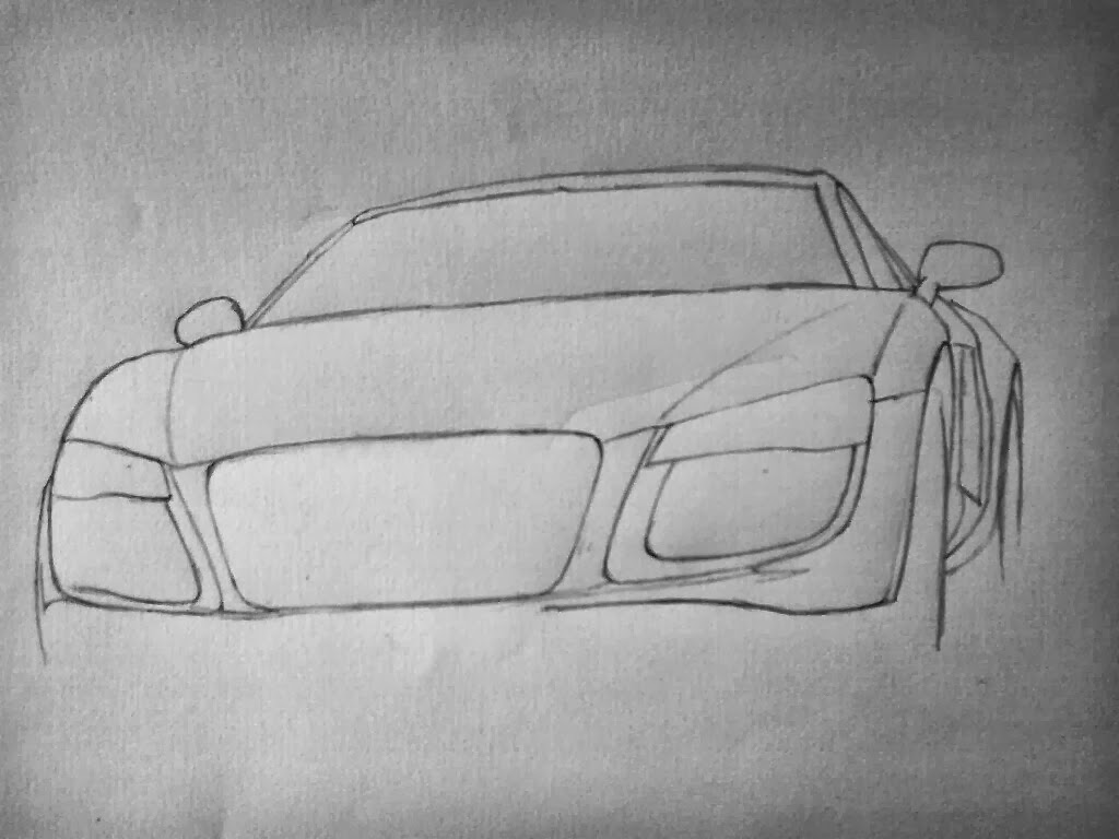godofdraw: Black Audi R8 pencil drawing-step by step