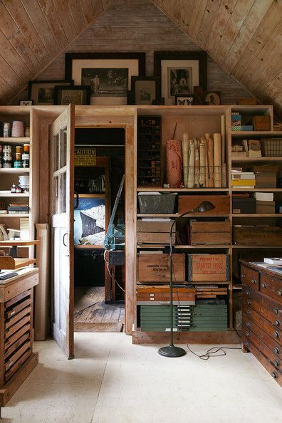Content in a Cottage: Vintage Attic Storage Idea