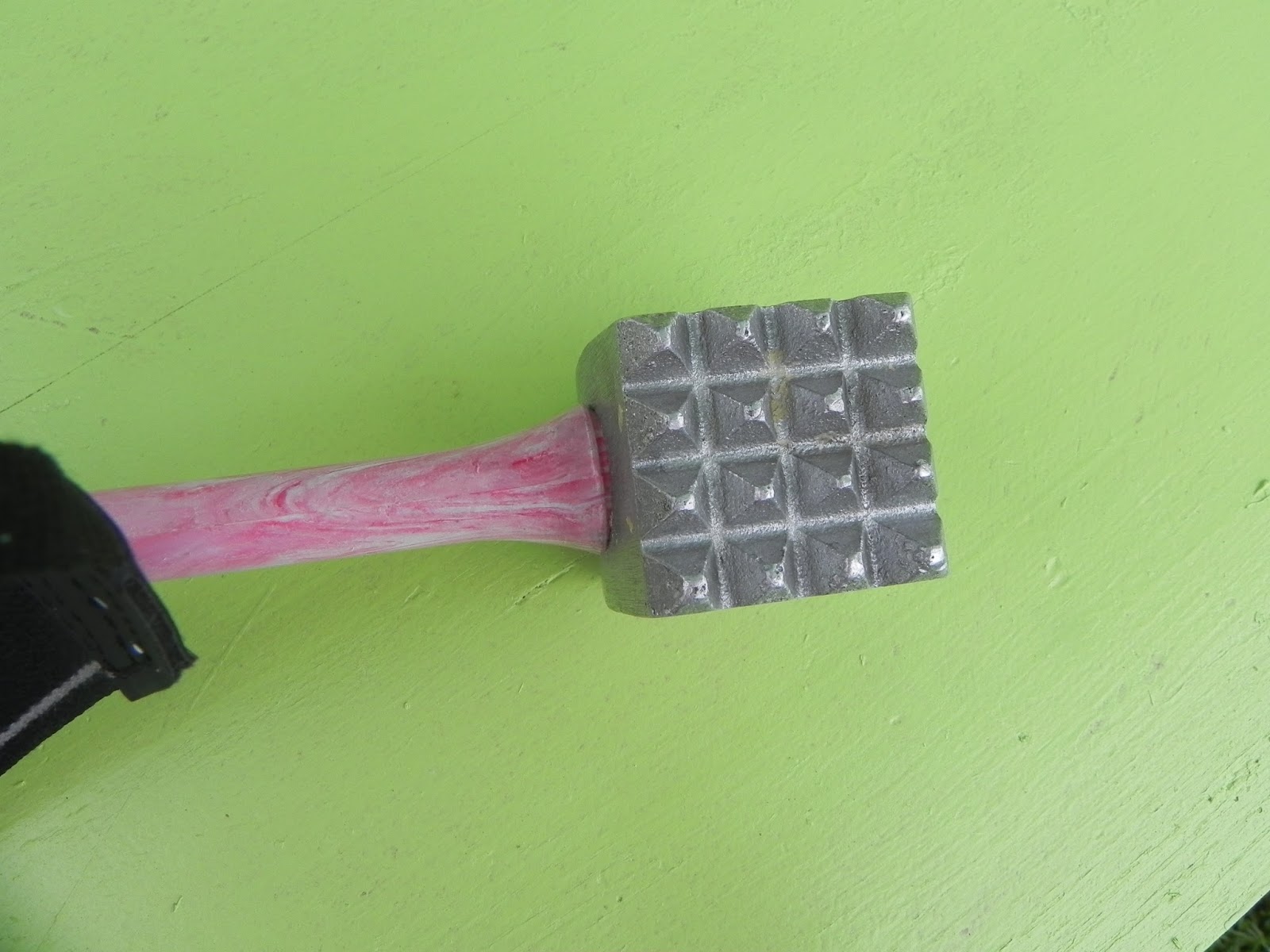 therustycupboard: Vintage Pink and White Swirl Handled Meat Mallet