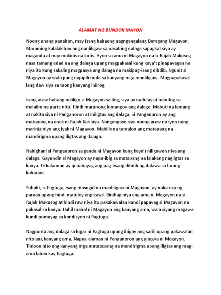 alamat ng bulkang mayon - philippin news collections