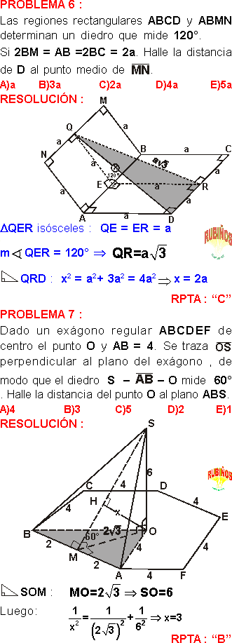 ÁNGULOS EN EL ESPACIO DIEDRO TRIEDRO ÁNGULO POLIEDRO PROBLEMAS ...