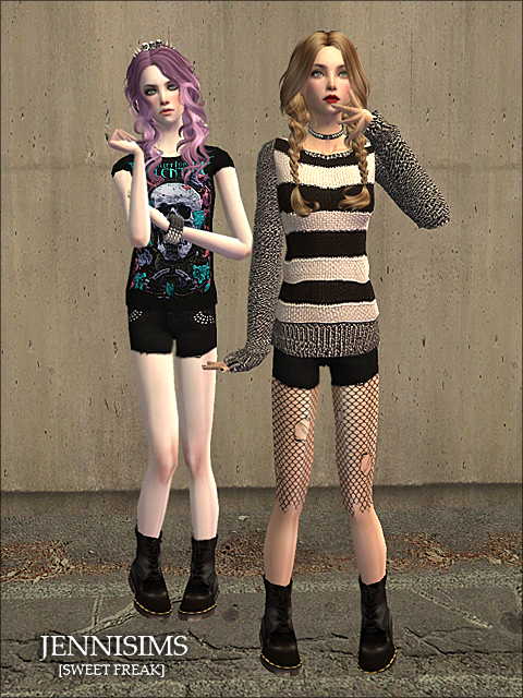 Sweet Freak Sims 2: AF "Grunge punch bullet" Sims 2 clothes