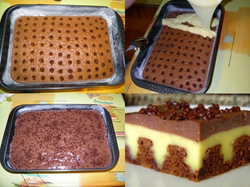 Jednostavni puding kolač s rupama ~ Recepti i Ideje