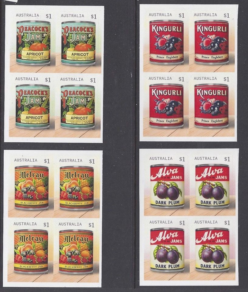 Culinary on Stamps: Australia - Vintage Jam Labels 2018