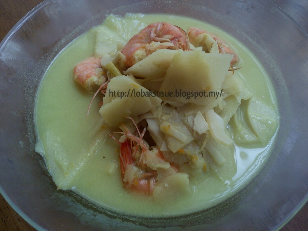 Masak Lemak Rebung Dengan Udang