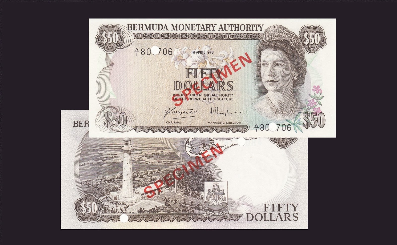 COLLECTORBOX - World banknotes and coins: Bermuda 1978-1984 SPECIMEN ...