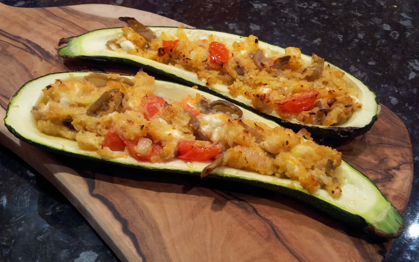 Stuffed Courgettes with Cous Cous & Feta