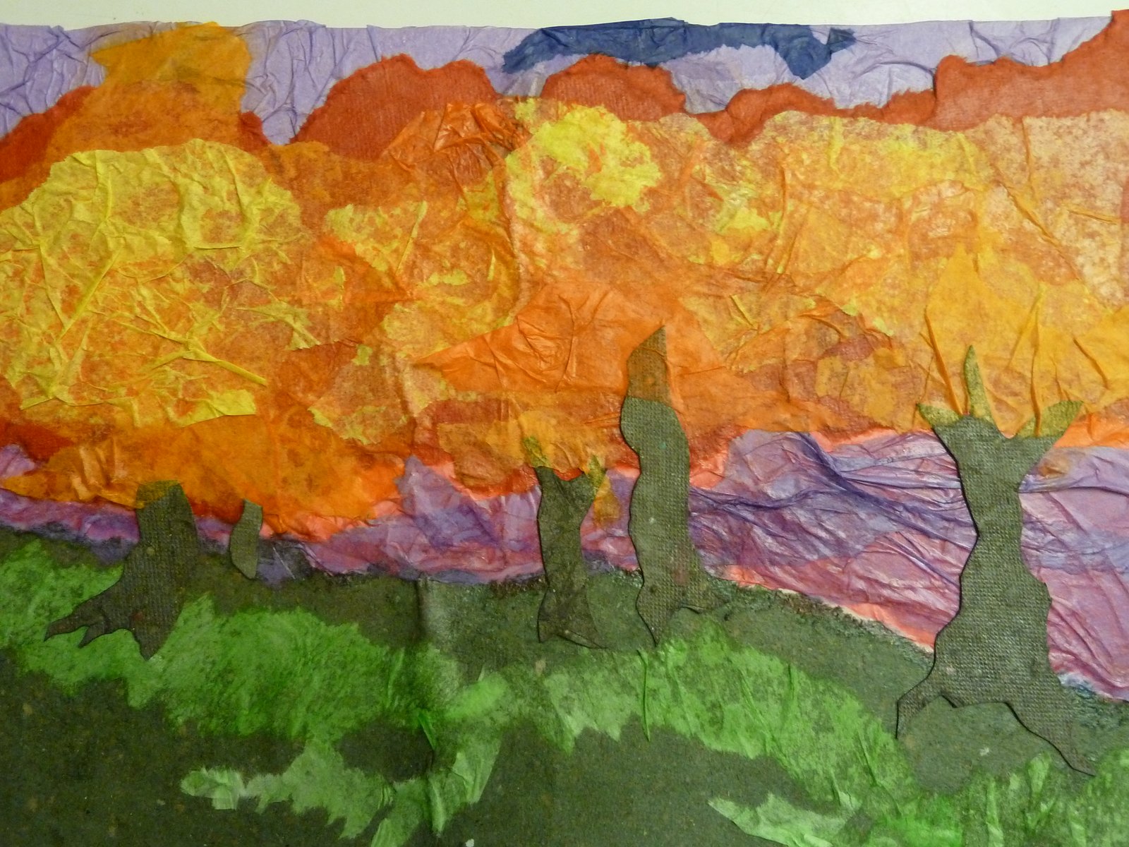 Watercolors by Vicki: Collage - Autumn Trees